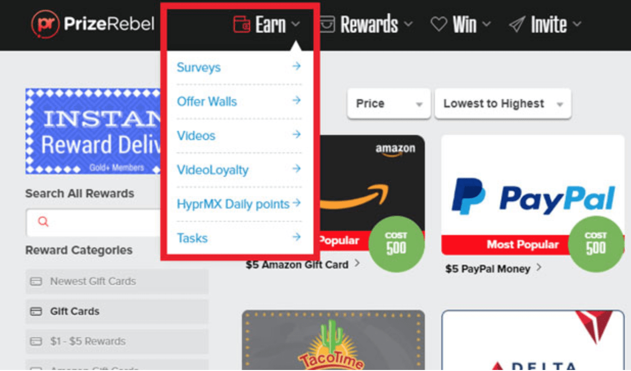 PrizeRebel Review 2020 Earn Free Gift Card During Your Free Time ...